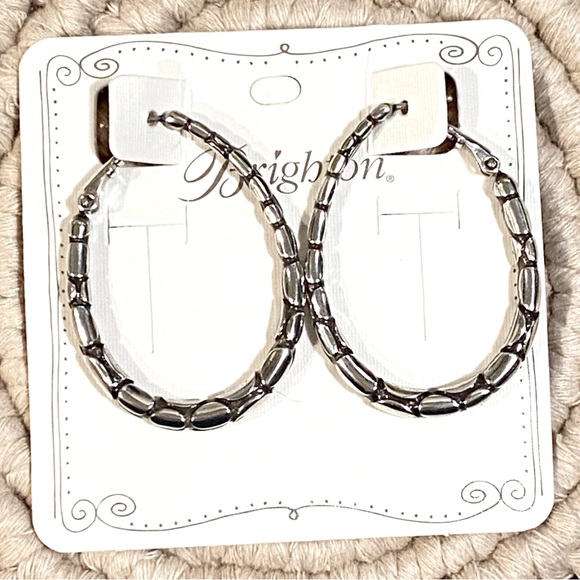 Brighton | Jewelry | Brighton Pebble Oval Hoop Earrings | Poshmark